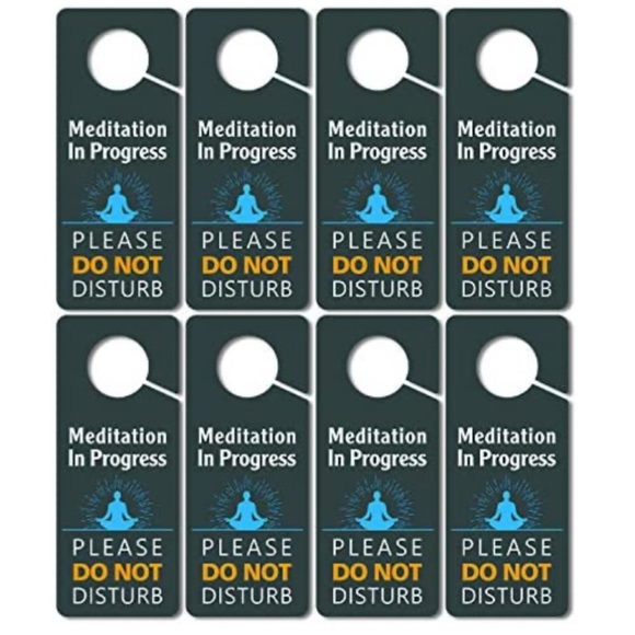 Other | 8 Pack Meditation In Progress Door Hanger Do Not Disturb Sign ...